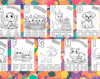Alphabet Animal Coloring Pages, Preschool Coloring Pages, Preschool ...