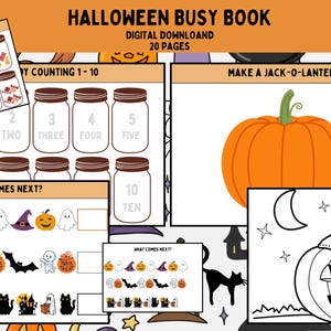Halloween Busy Book Printable Halloween Activity Book Printable ...