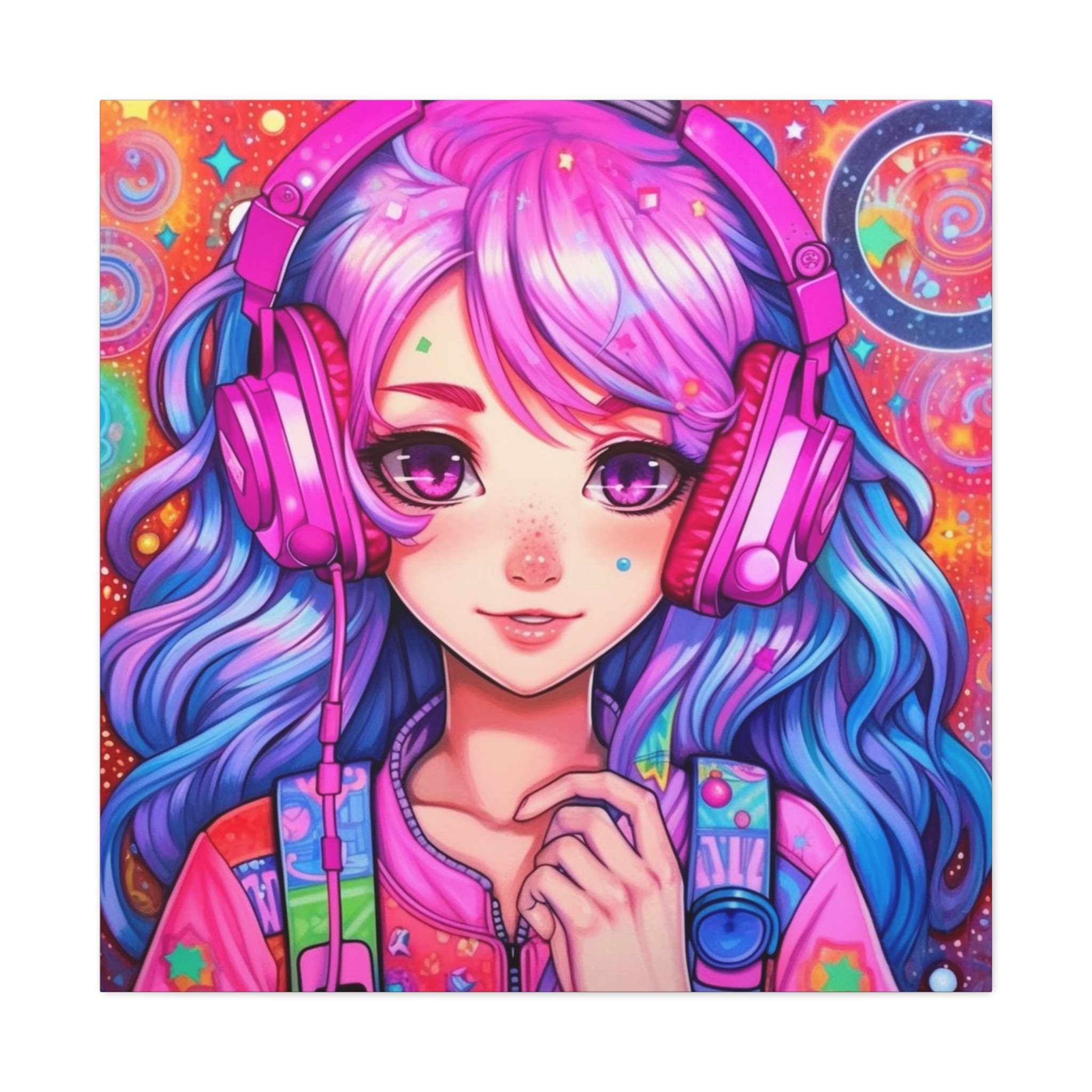 Gamer Girl Pink Girly Art Canvas Gallery Wraps - Etsy