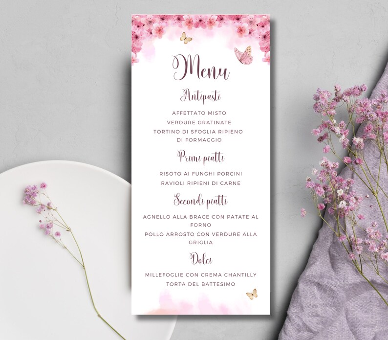 Baptism Communion Menu Butterflies - Etsy