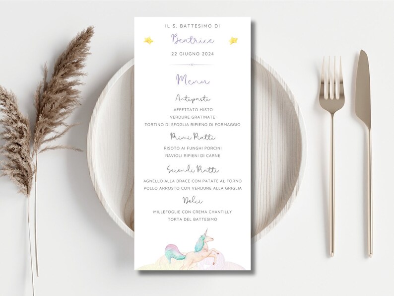 Coordinated Unicorn Set in Pdf Tableau, Table Signs, Place Cards/taste ...