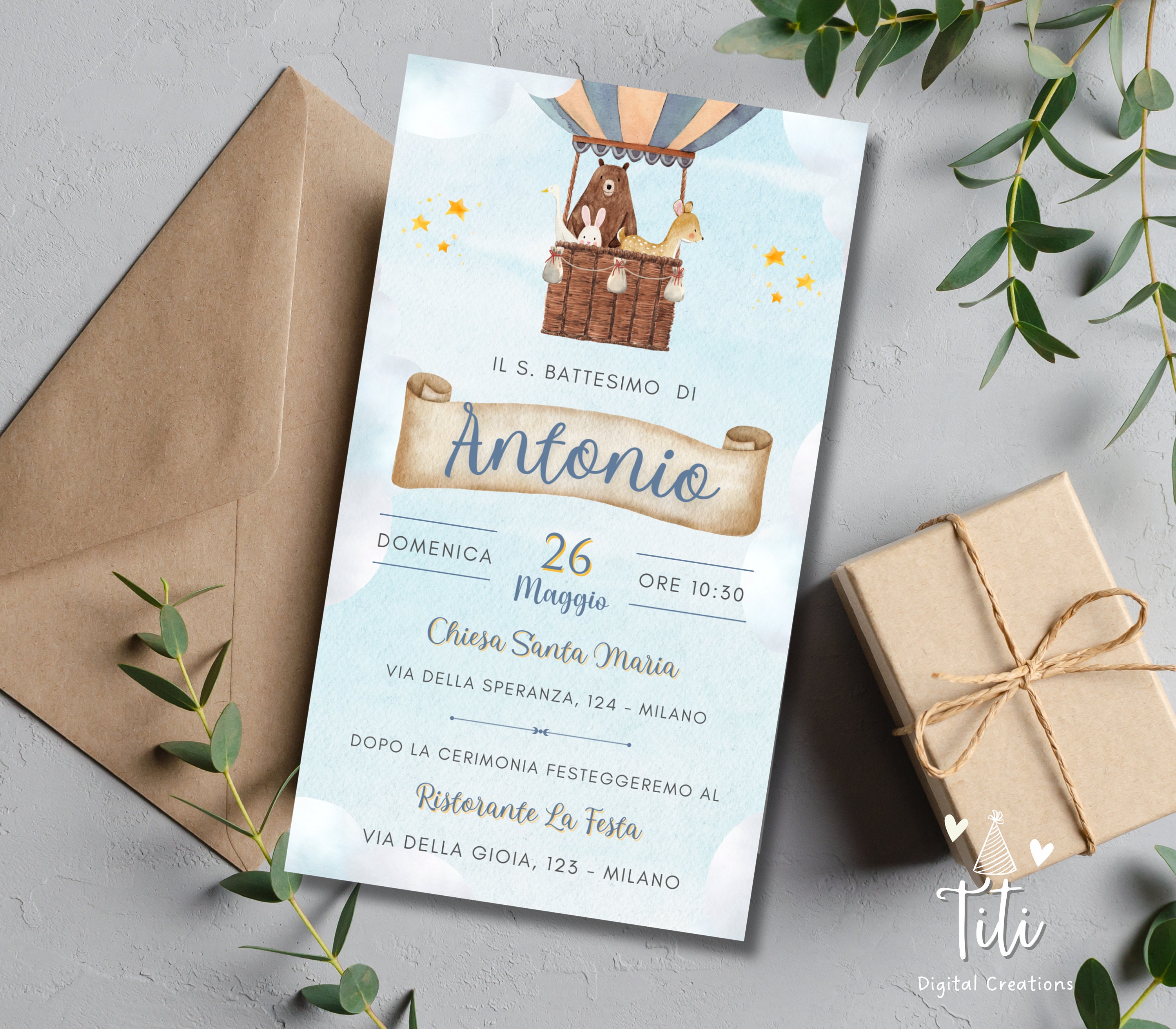 Digital Baptism - Birthday Invitation in Png Format - Etsy
