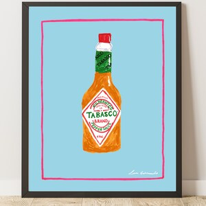 Tabasco Print | Hand Drawn | 5x7 | A5 | 8x10 | A4 | A3 | Hot Sauce ...