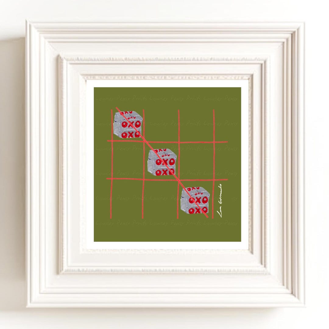 OXO Cubes Print: Noughts and Crosses Board Game Art - Etsy UK