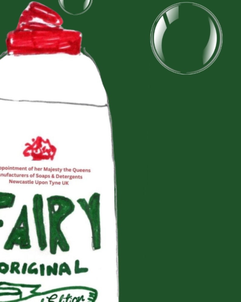 Fairy Liquid Bottle Bubble Print | 5x7 | A5 | 8x10 | A4 | A3 | Green ...