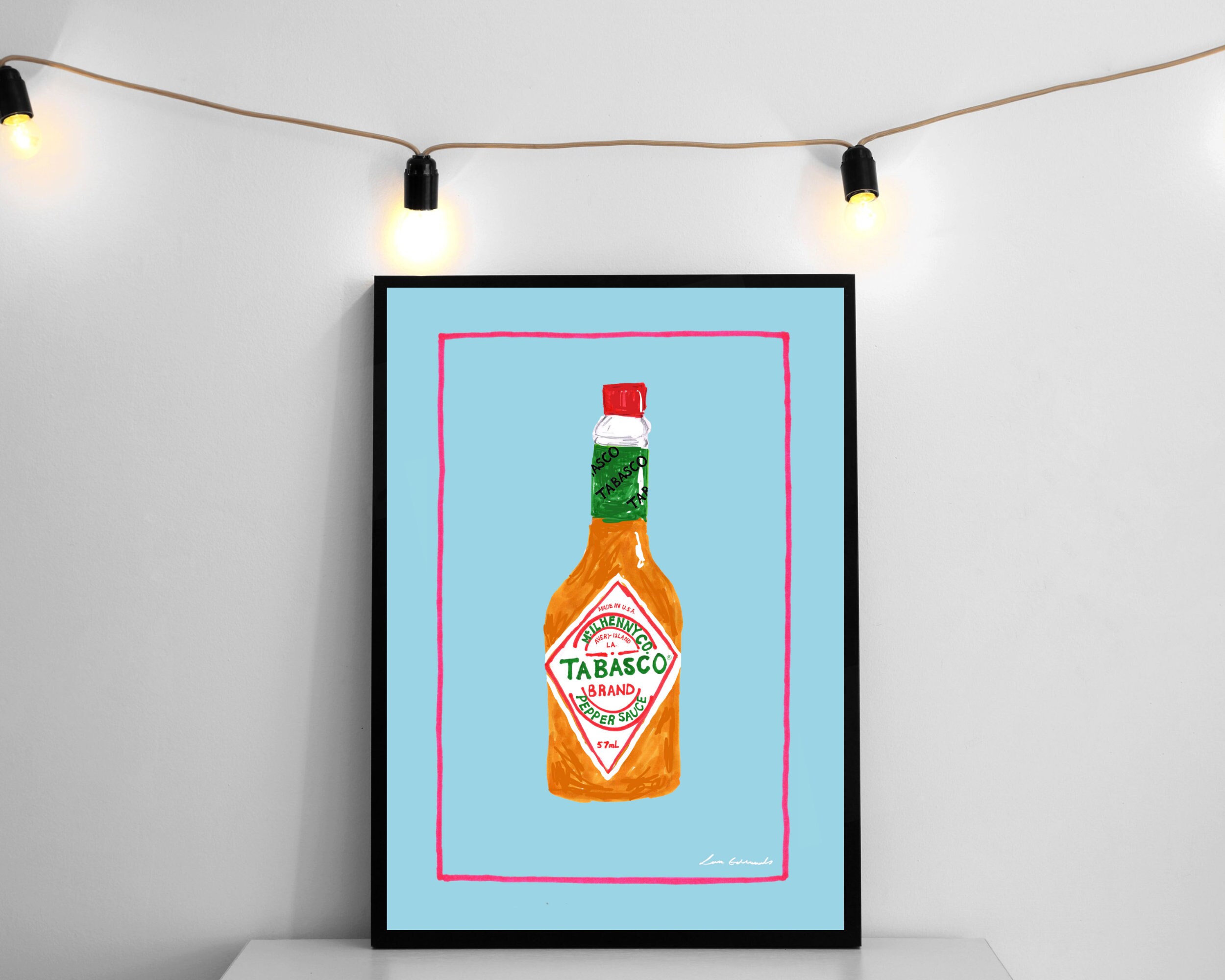 Tabasco Print | Hand Drawn | 5x7 | A5 | 8x10 | A4 | A3 | Hot Sauce ...