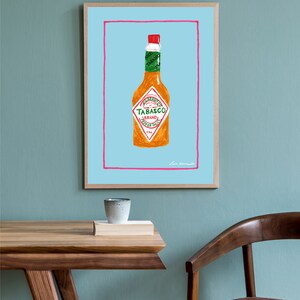 Tabasco Print | Hand Drawn | 5x7 | A5 | 8x10 | A4 | A3 | Hot Sauce ...