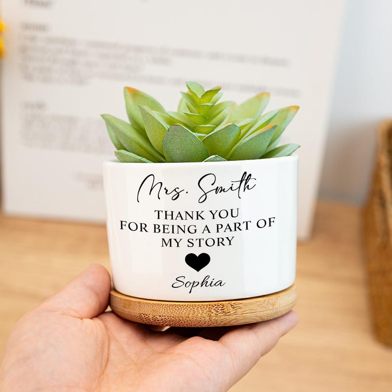 Thank You Teacher Gifts, Custom Plant Pot, Flower Pot for Teacher ...