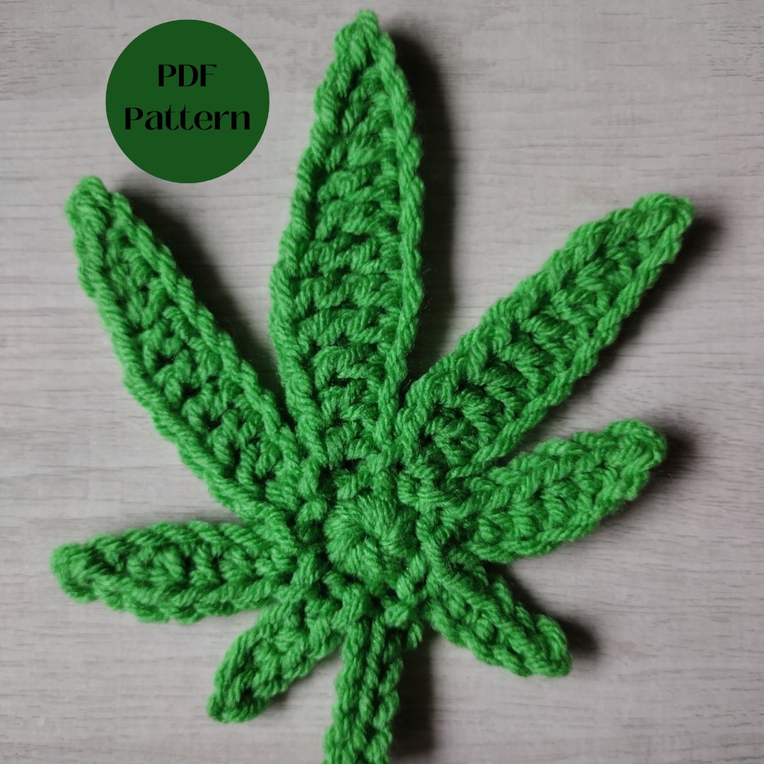 Marijuana Leaf Crochet PATTERN - Crochet Marijuana Leaf - Easy Weed Leaf Applique - 420 Crochet ...