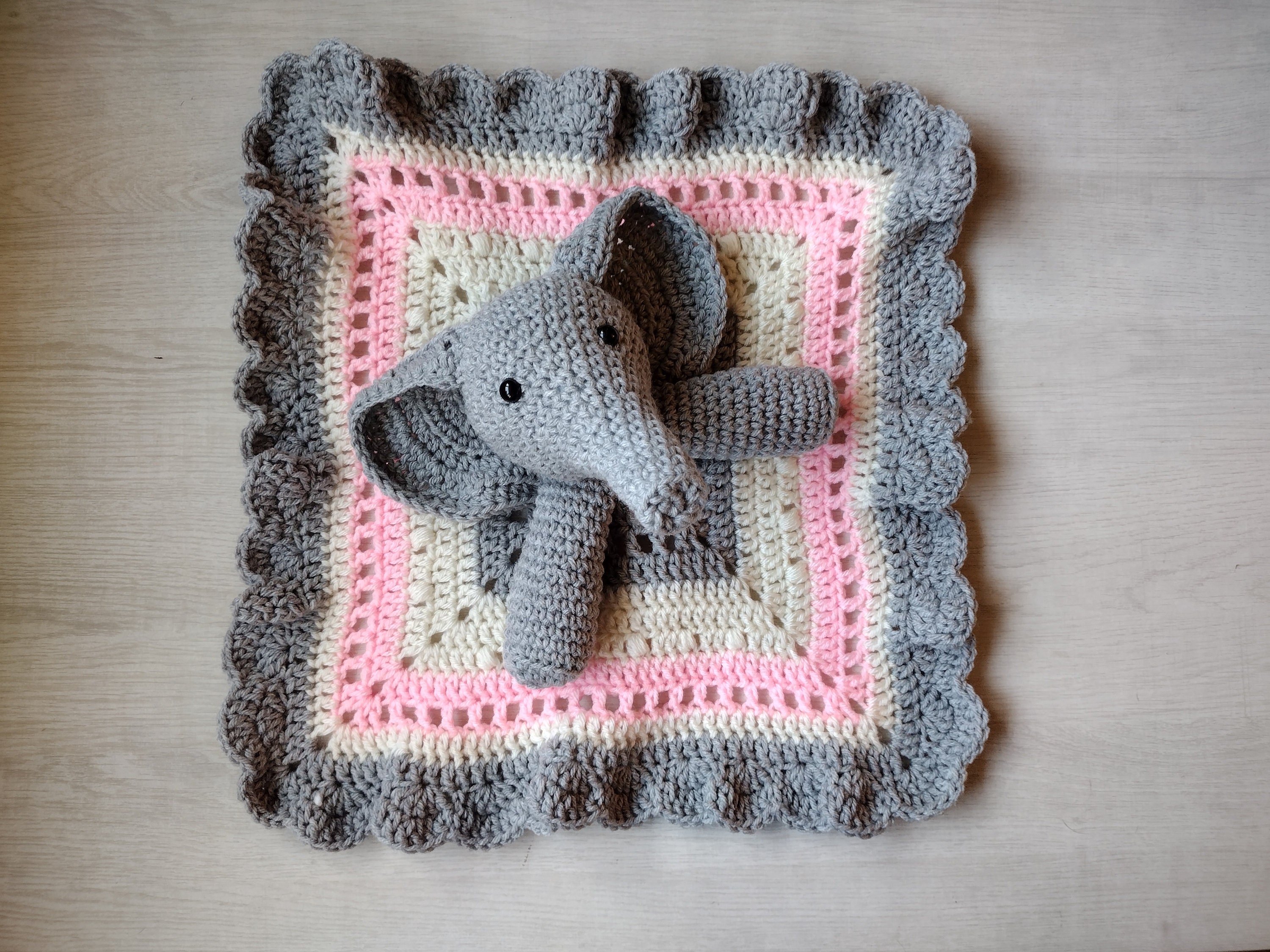 Elephant Lovey Crochet PATTERN - Snuggler Blanket Pattern - Blanket ...