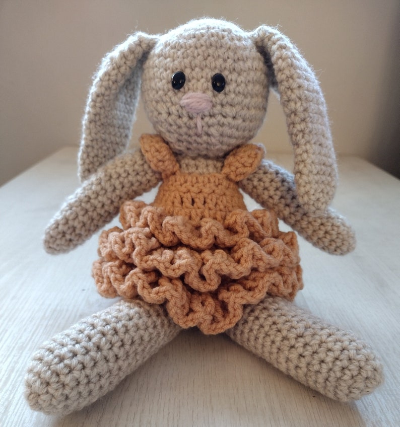 Rabbit Amigurumi PATTERN Rosalina Rabbit Crochet Bunny With Ruffle ...