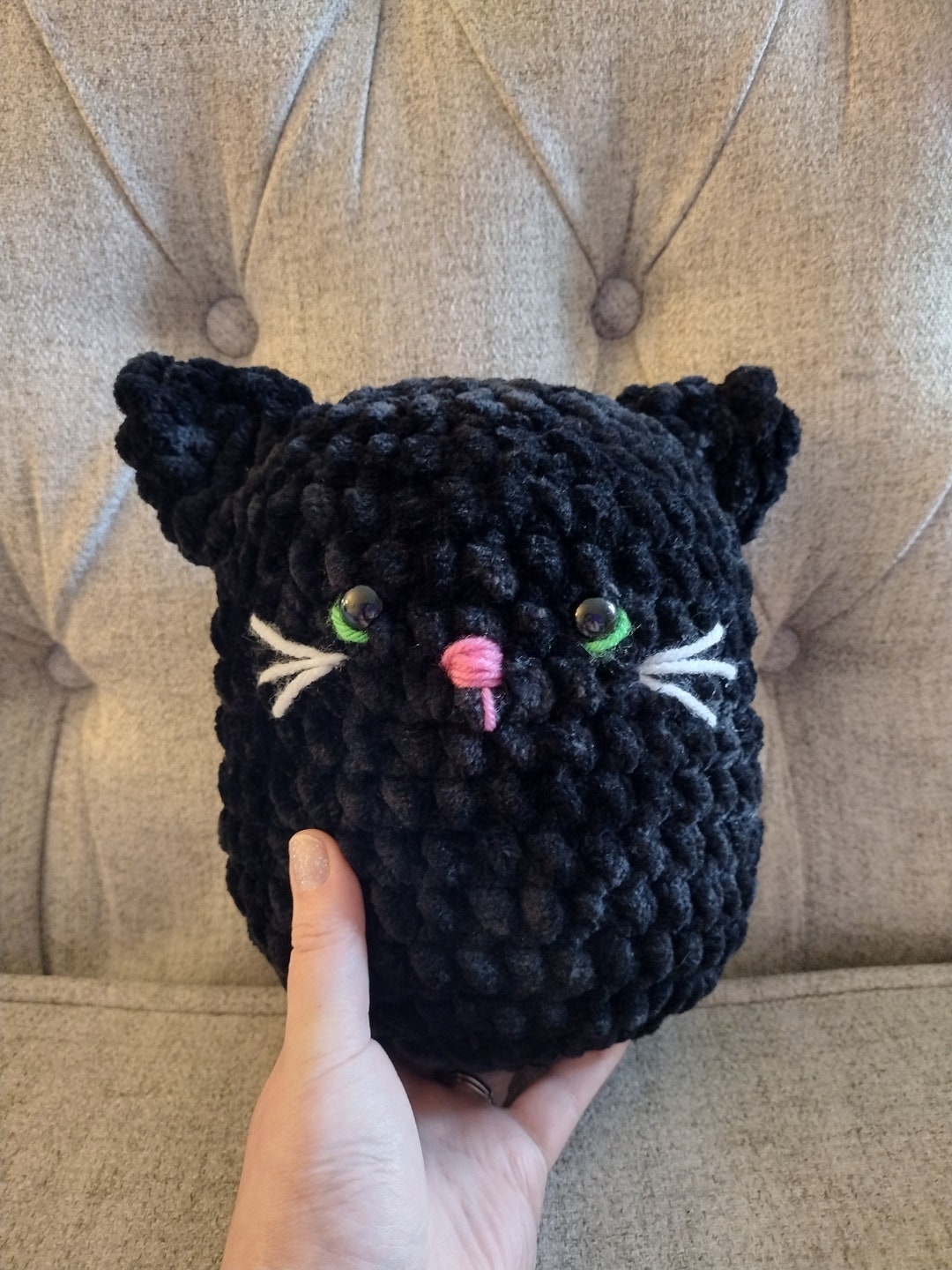 Black Cat Squishy Crochet PATTERN - Crochet Plushy - Black Cat Crochet ...