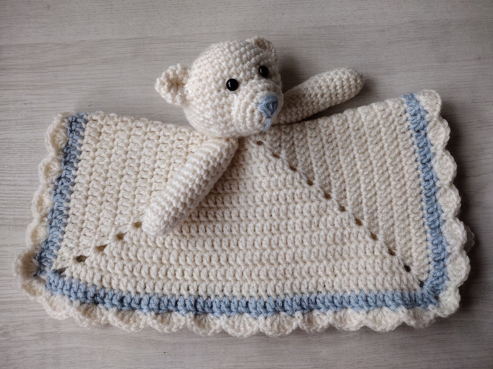Bear Lovey Crochet PATTERN - Snuggler Blanket Pattern - Cuddly Blanket ...