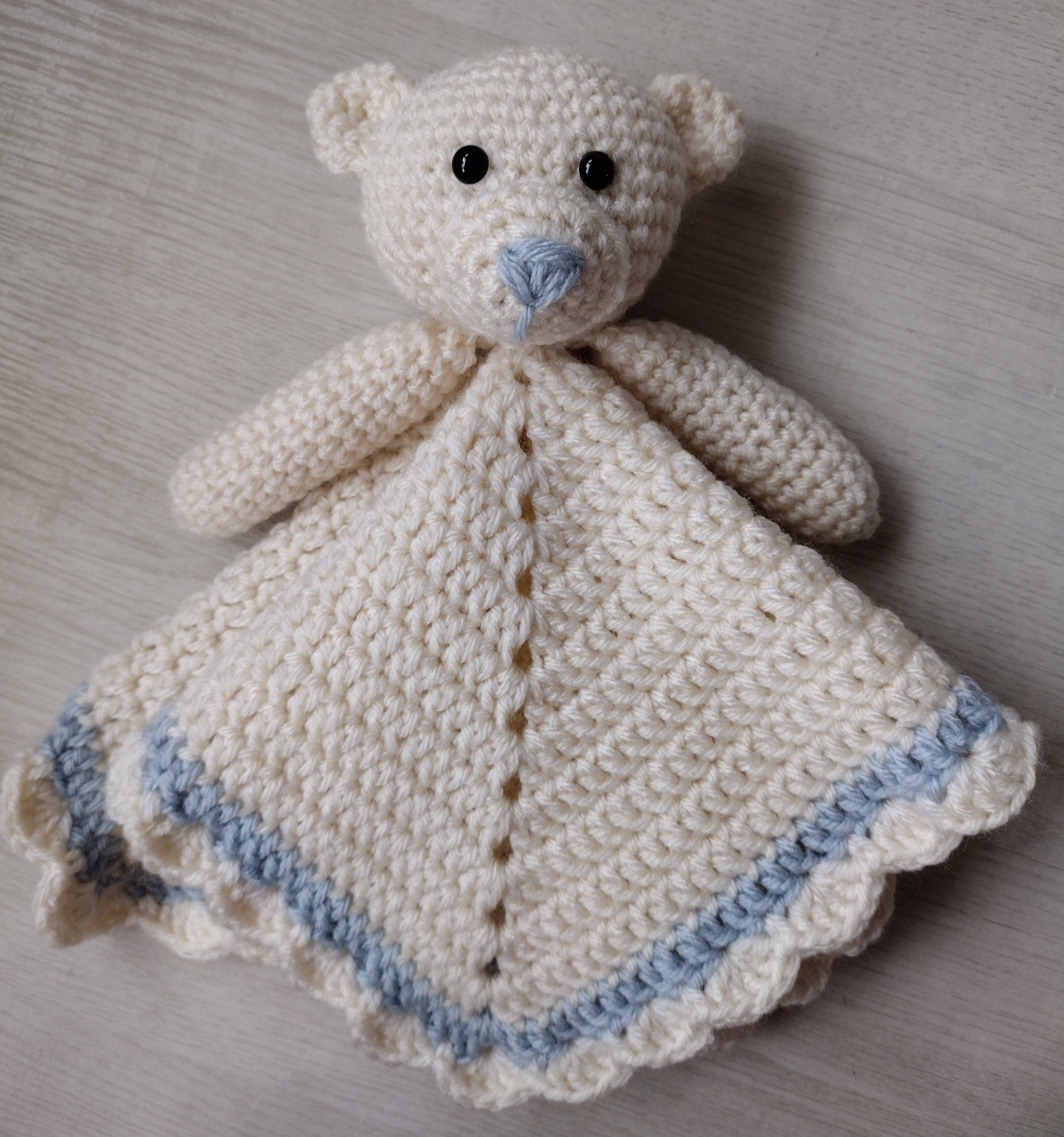 Bear Lovey Crochet PATTERN - Snuggler Blanket Pattern - Cuddly Blanket ...