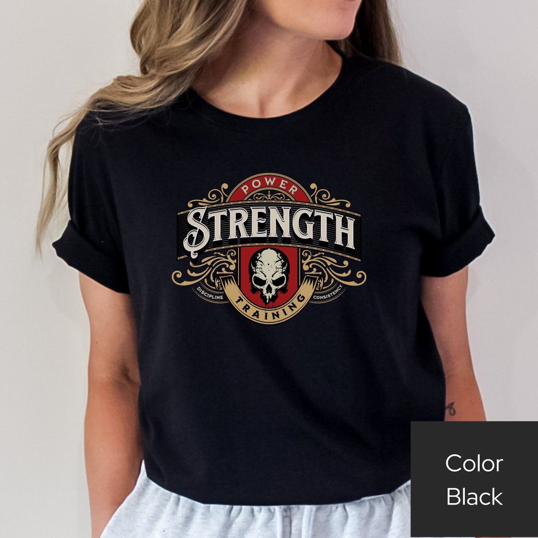 STRENGTH GYM Shirts for Her Strong Woman Weightlifting Tee Workout ...