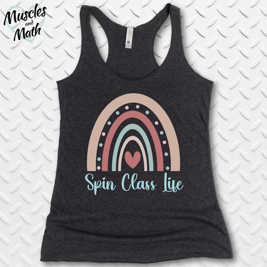 Spin Class Shirt, Indoor Cycling Workout Racerback Tank Top, Boho ...