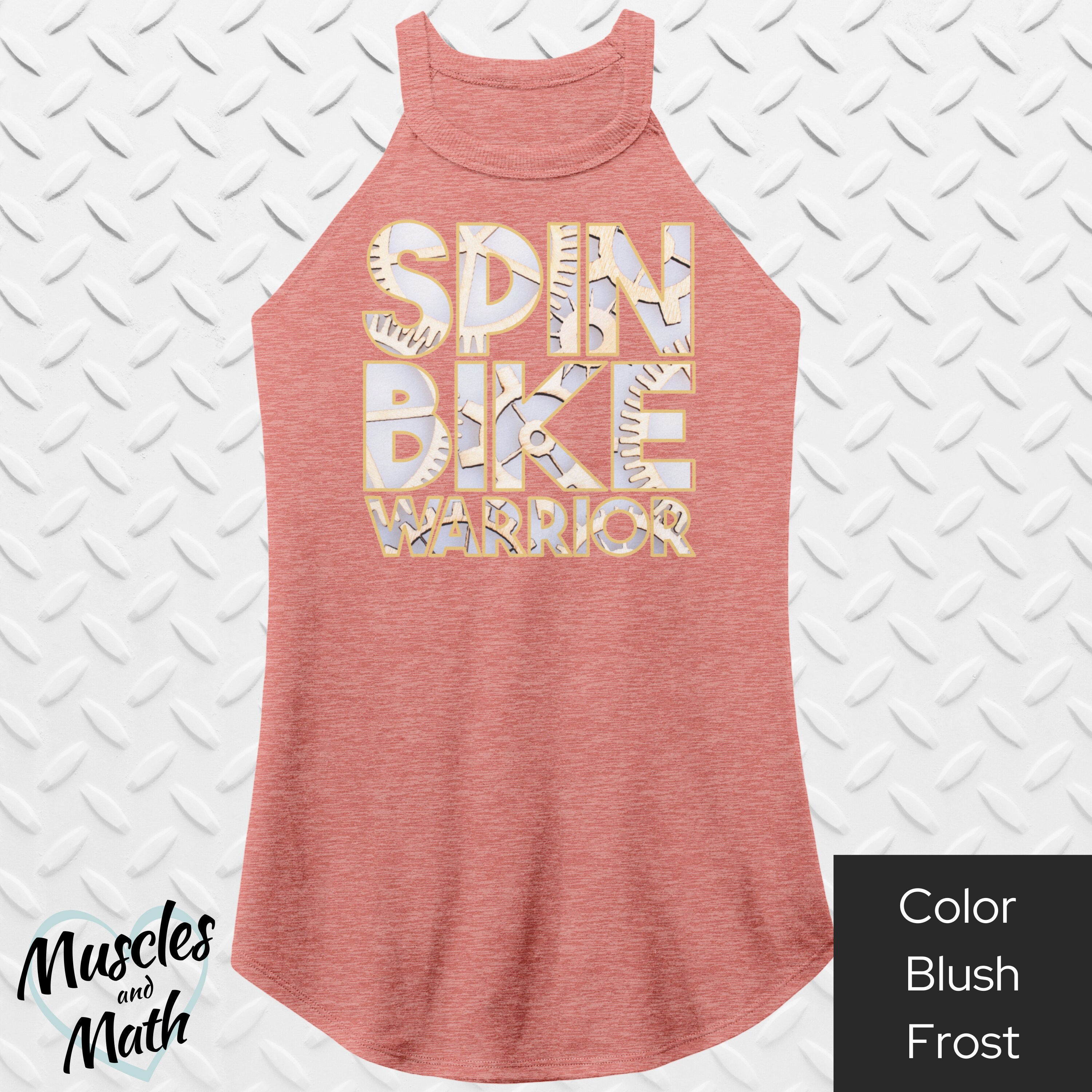Spin Class Shirt Spin Bike Warrior With White and Gold Colored Bike ...