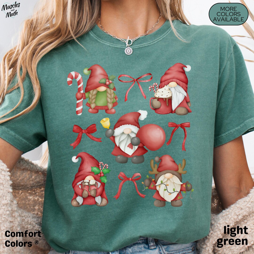 Cute Christmas Gnome Shirt, Comfort Colors Short Sleeve or Long Sleeve ...