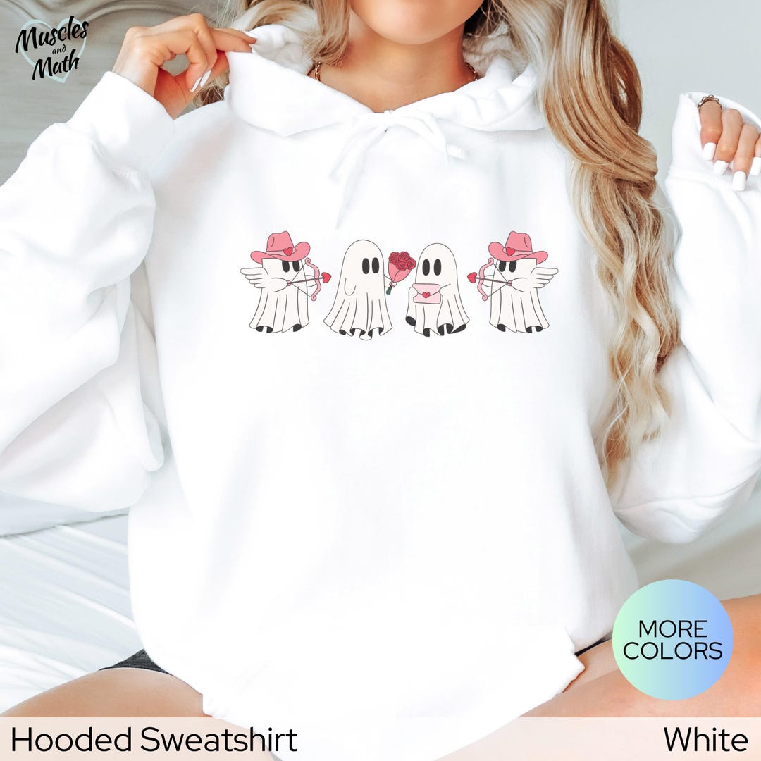 Cute Valentine's Day Ghosts Sweatshirt, Cupid Valentine's Hoodie, Wife ...