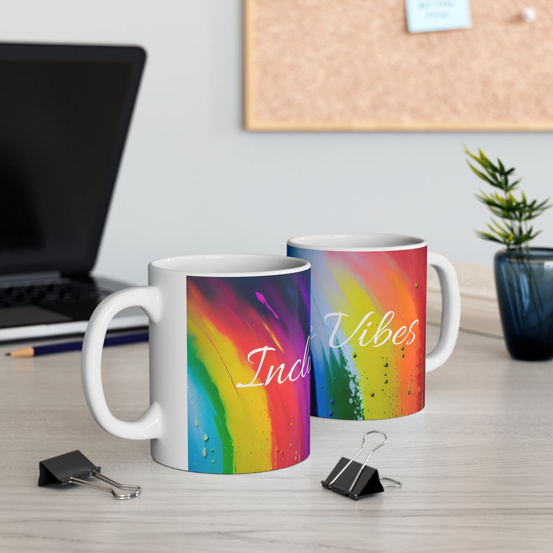 Rainbow Pride Coffee Mug Inclusive Vibes LGBTQ Support Ceramic Mug 11oz ...