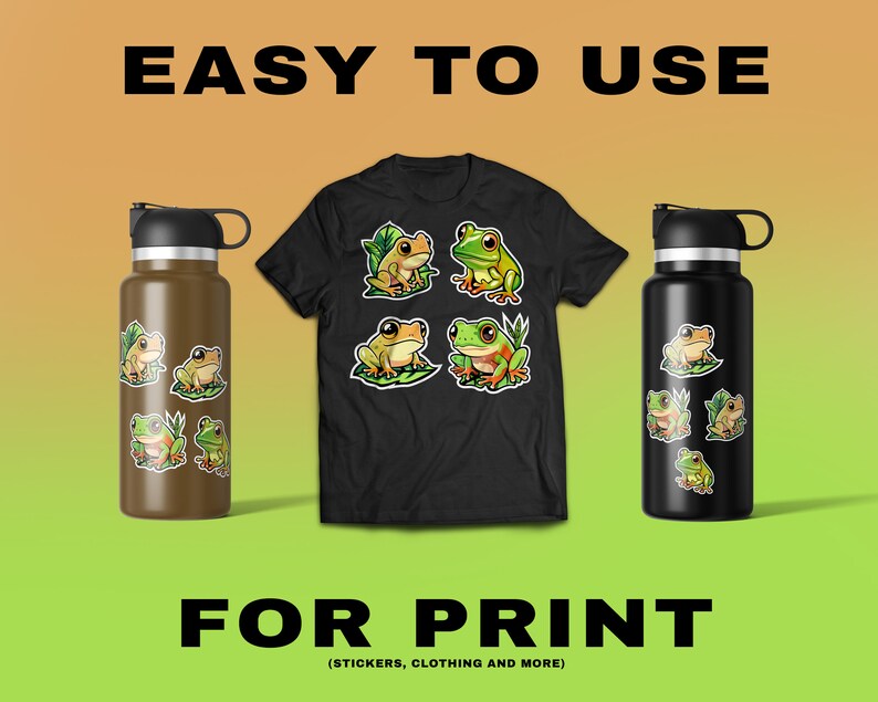 Cute Frog Sticker Design - Etsy