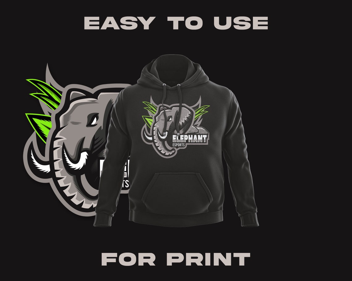 Premade Elephant Mascot Logo - Etsy