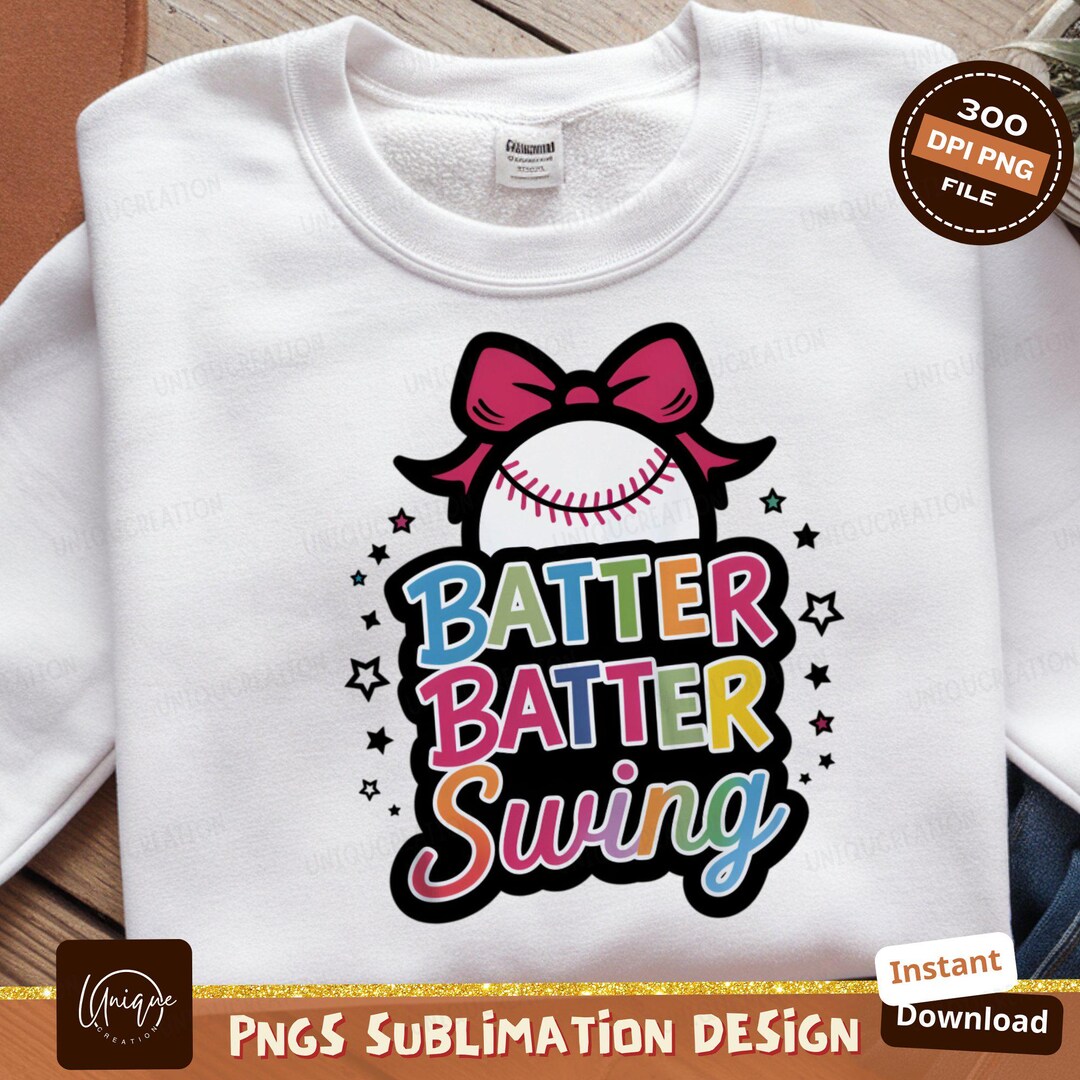 Batter up Png Design, Baseball Sublimation, Softball Girl Png, Swing ...