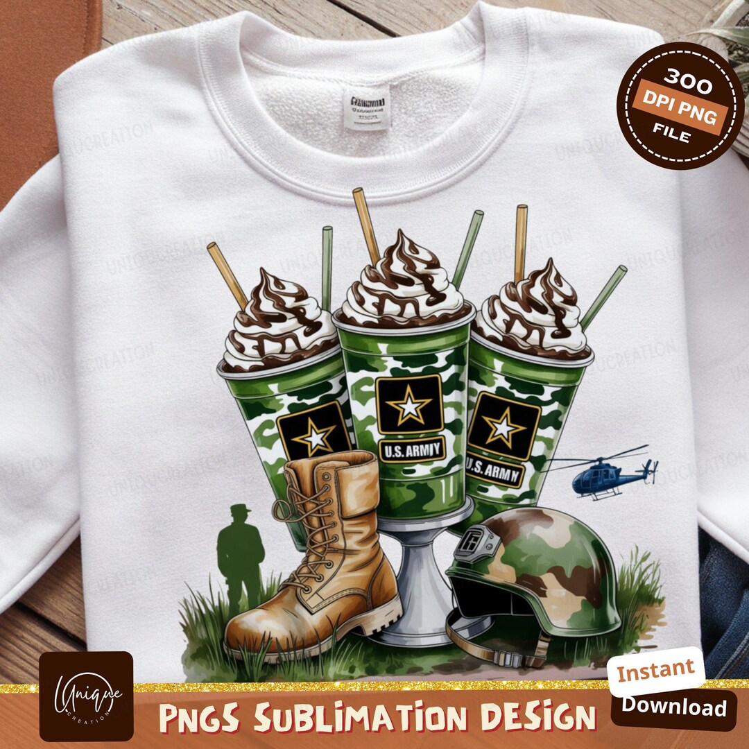 US Army Sublimation Png, Army Frappe Png Design, Military Png ...
