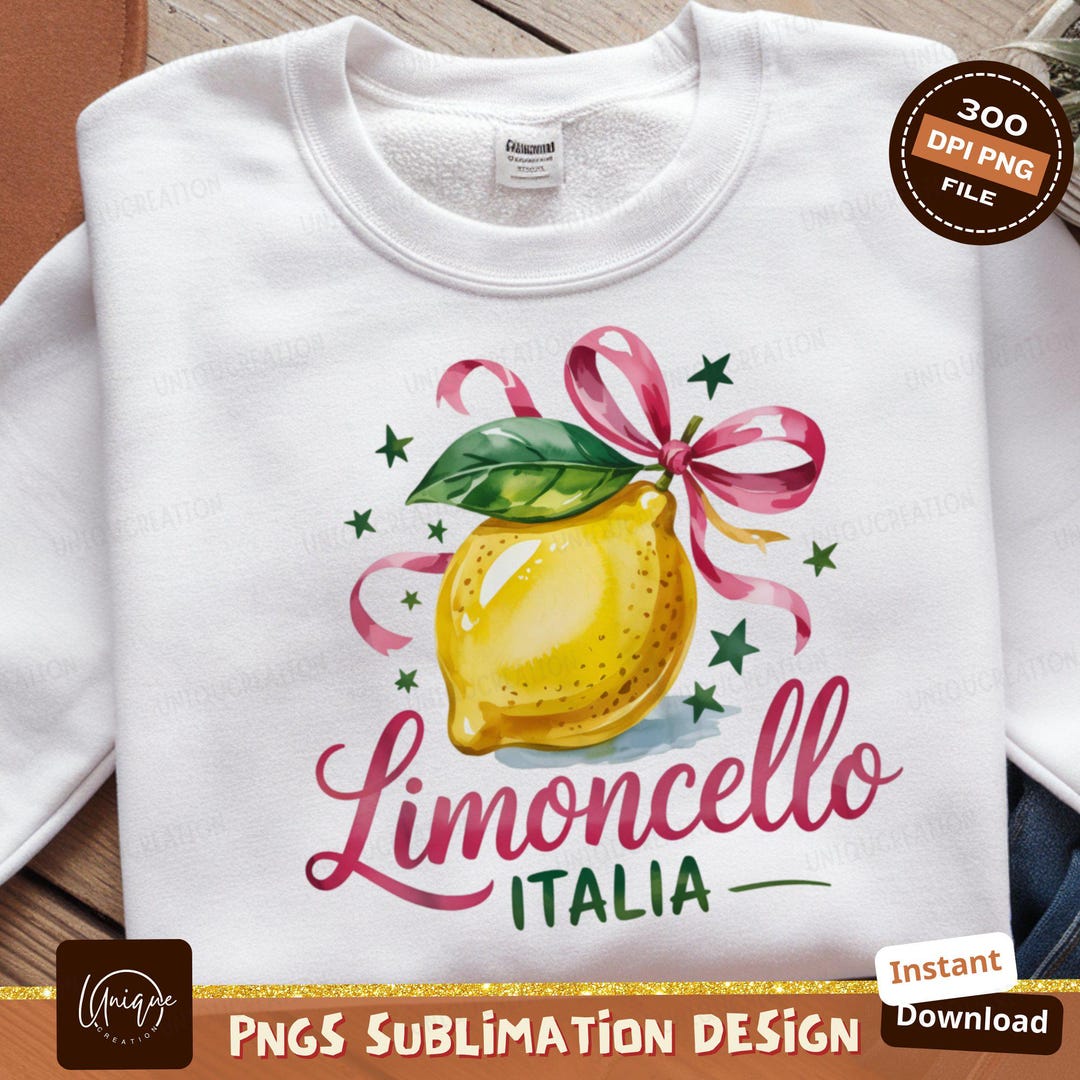 Limoncello Italia Png Design, Digital Download, Lemon Clip Art, Summer ...