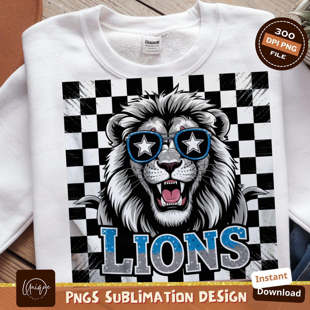 Lion Sublimation Png, Cool Lion Design, Cartoon Lion Png, Lion With ...