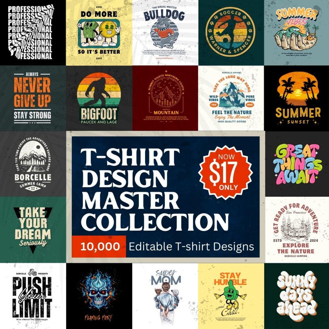 10,000+ Editable T-shirt Designs Bundle | PNG,AI,SVG| Tshirt Bundle| T ...