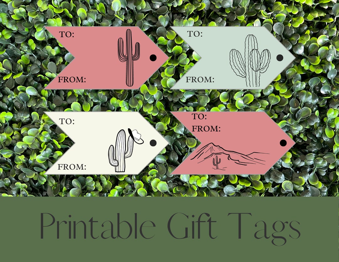 Cactus Gift Tags Printable Gift Tags - Etsy