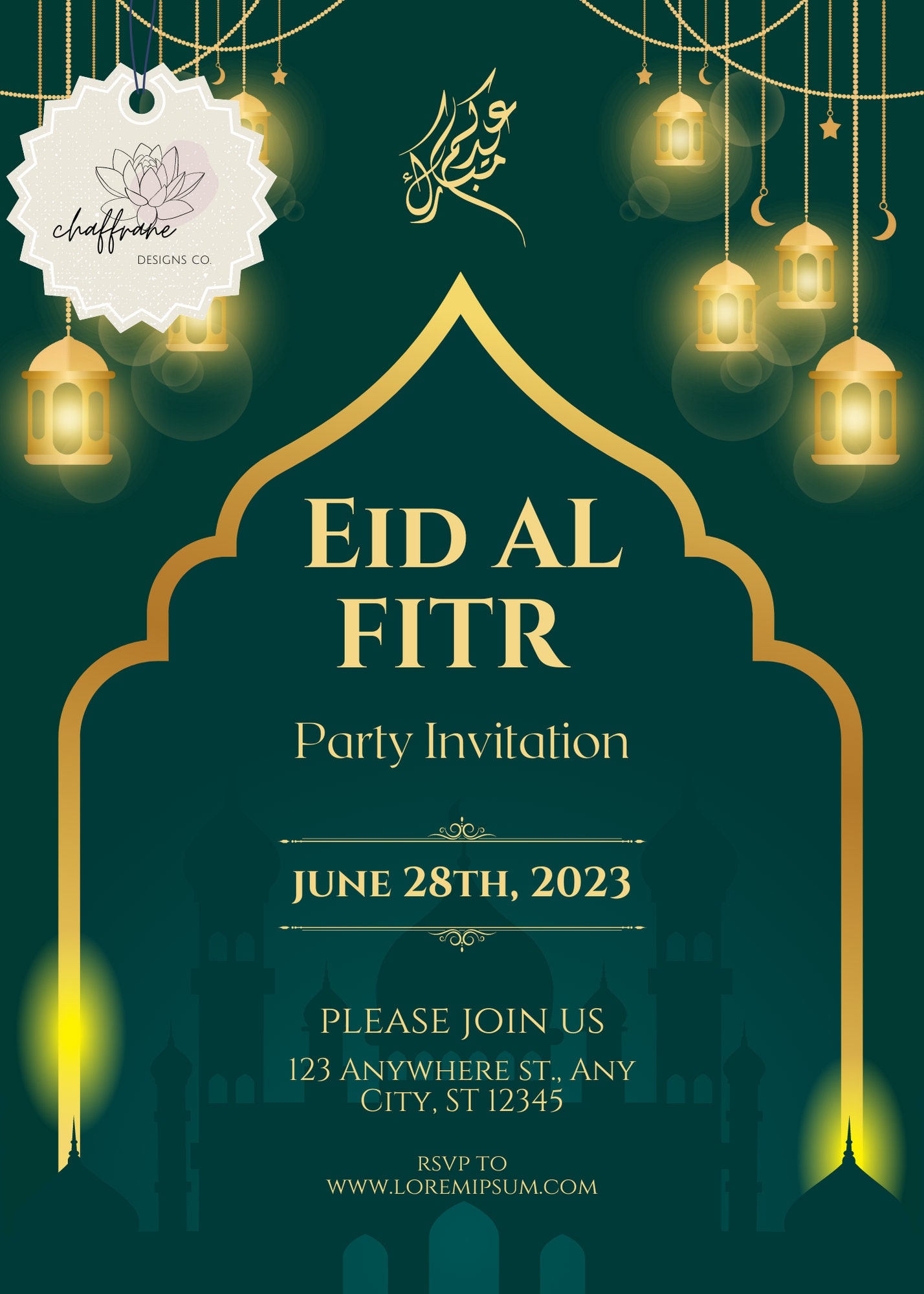 Eid Al'adhaa Invitation | Eid Invitation | Muslim Invite | Islamic Art ...