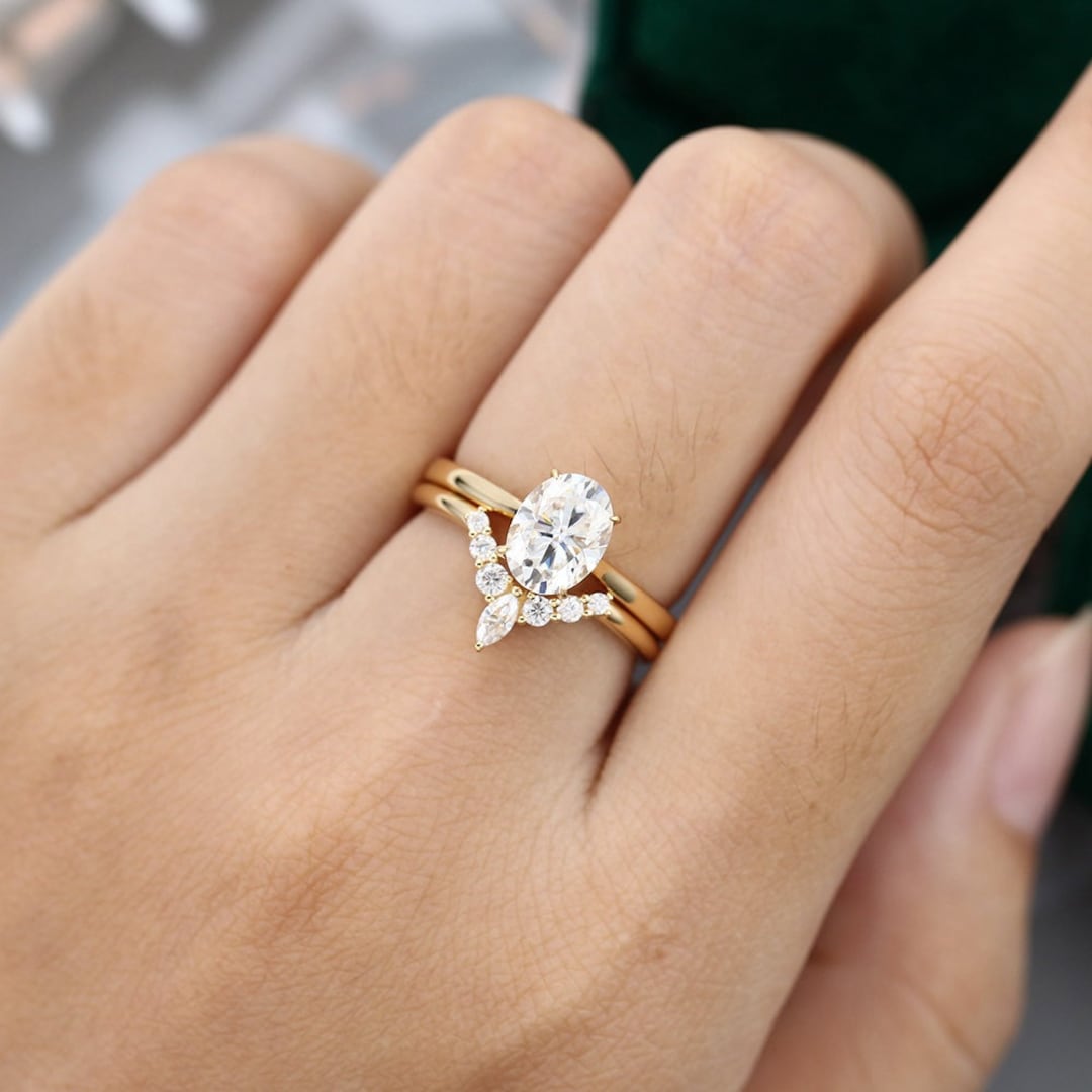 14k Gold Proposal Ring Box in Wooden Box Engagement Ring With 2.0 Ct ...