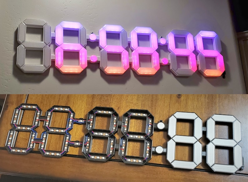 3D Printed Wall Clock Design - 30" by 7" - Arduino or ESP32 Project ...