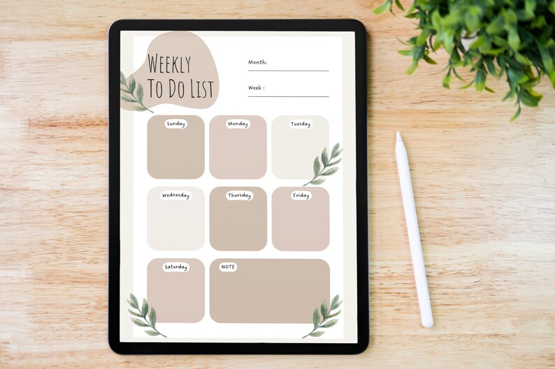 Digital Weekly to Do List, Daily Task Tracker, Task Tracker, Task Log ...