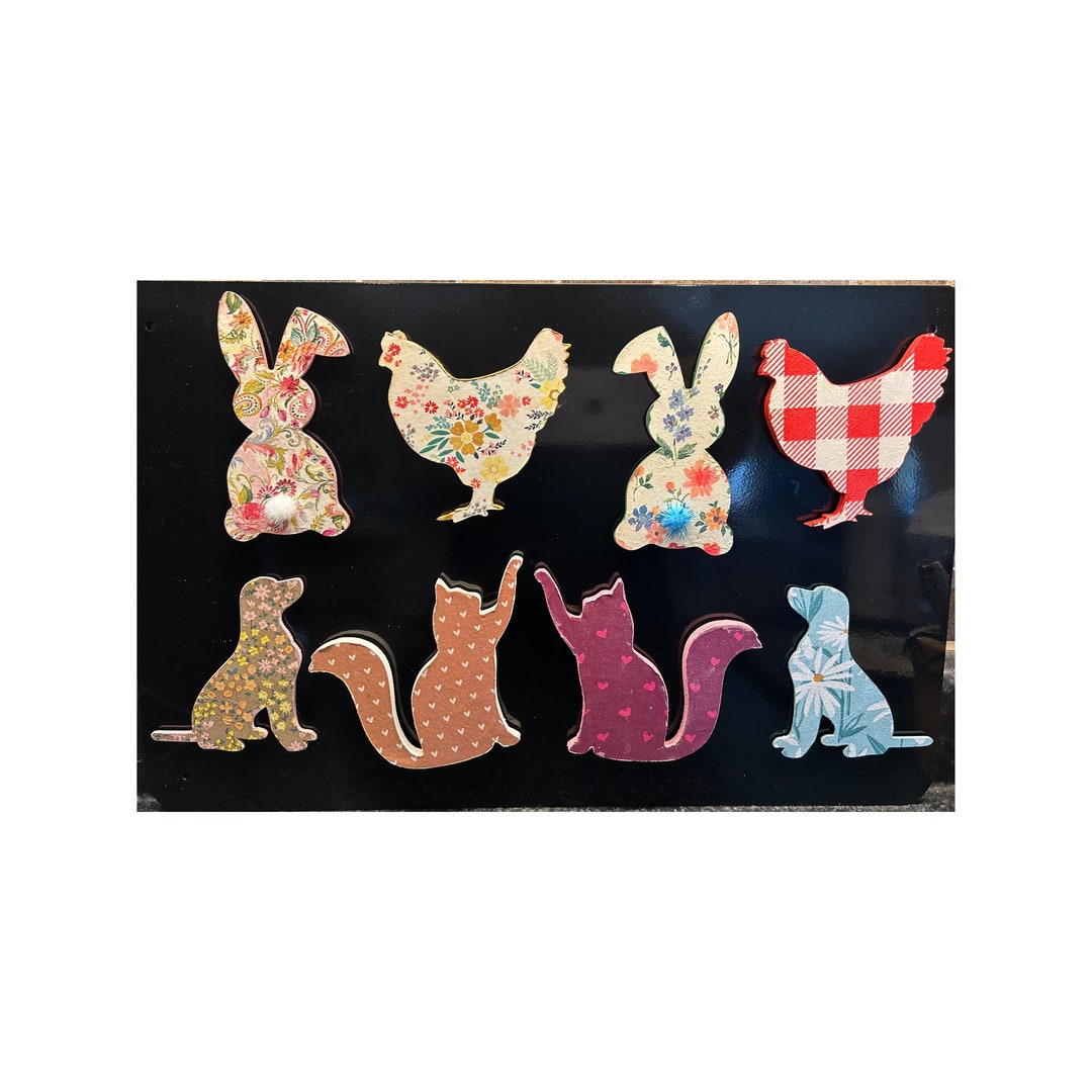 Large Farm Animals Decoupaged Magnets - Etsy