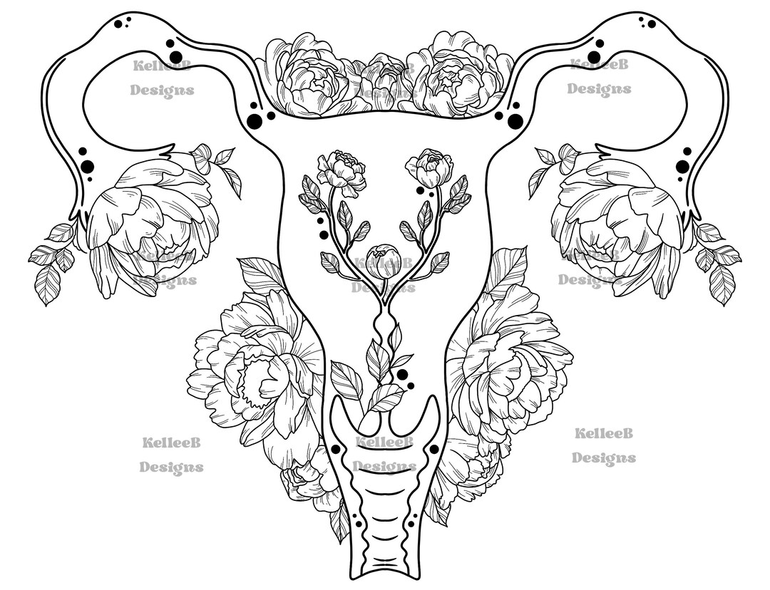 Flower Uterus Digital Design PNG - Etsy