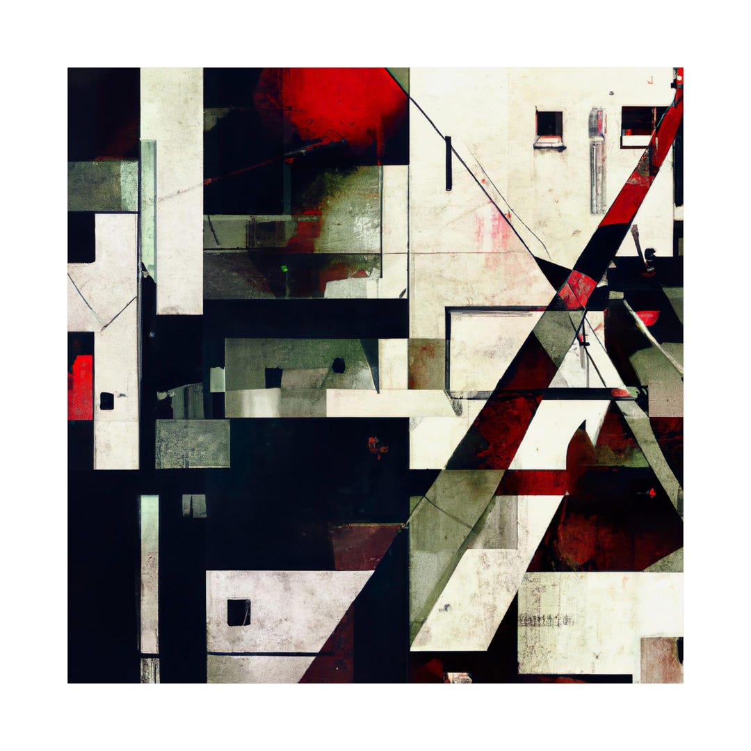 Architecture Poster Print, Abstract Fractured Structure Art, Wall Decor ...