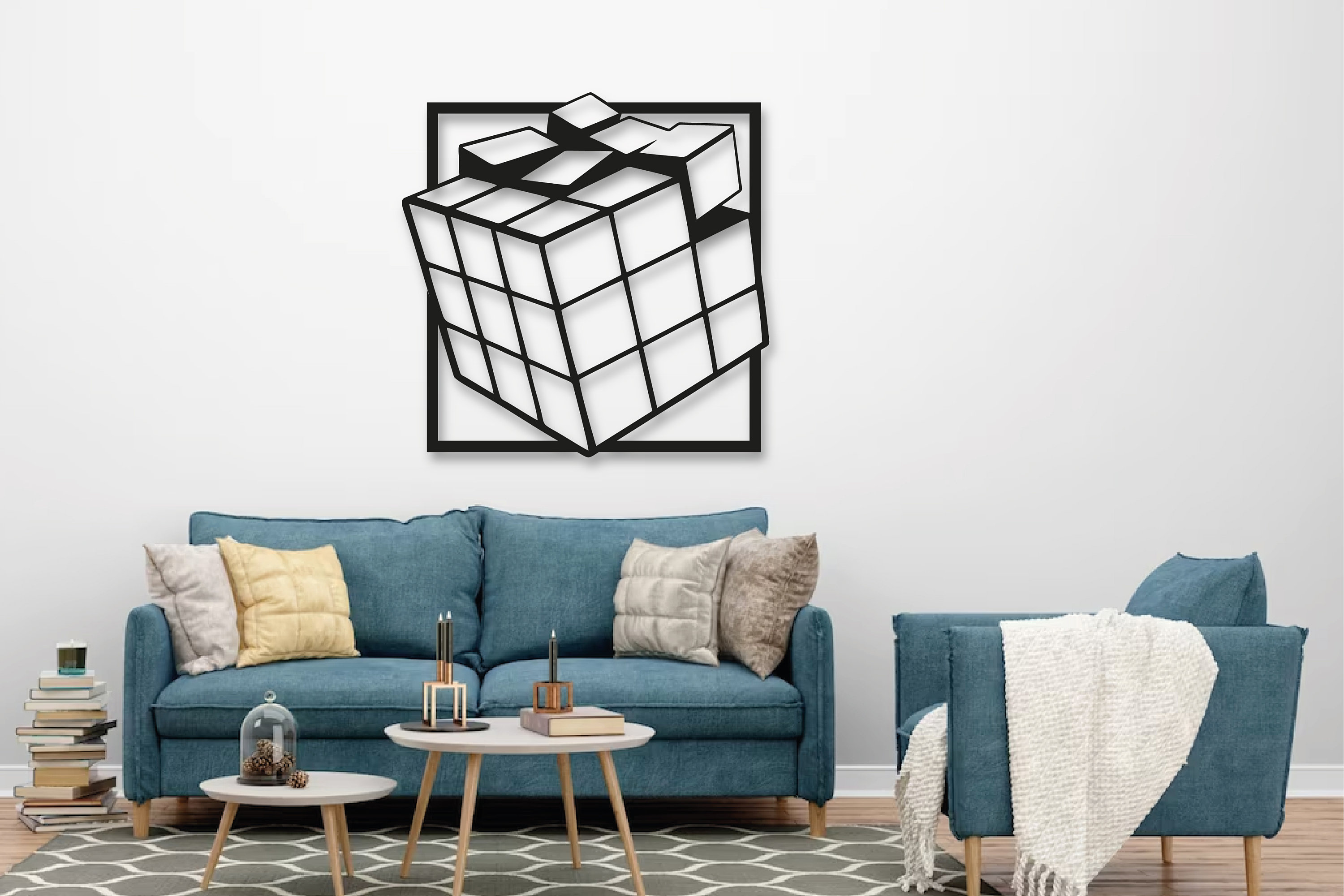 Rubik's Cube Metal Wall Art,geometric Wall Decor, Game Room Wall Decor ...