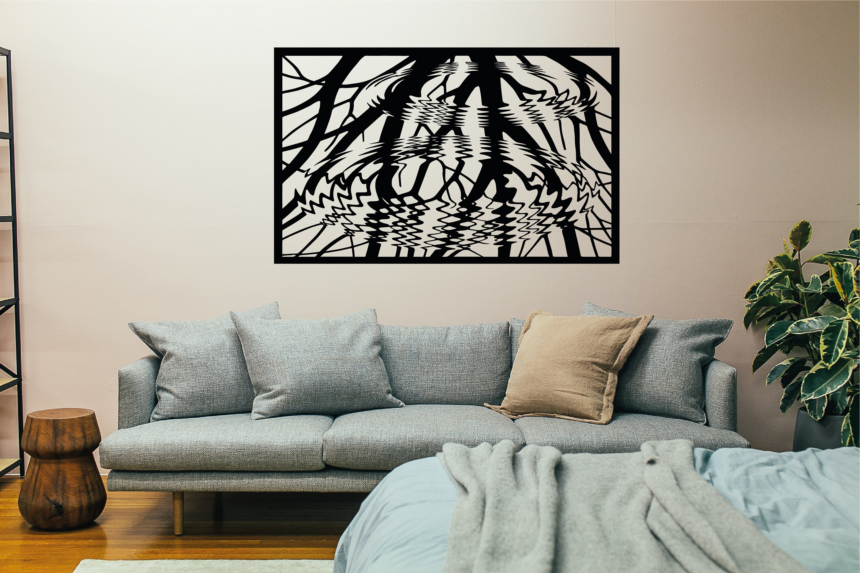 Lake Scene Metal Wall Art, Lake House Decor, Topographical Lake Wall ...