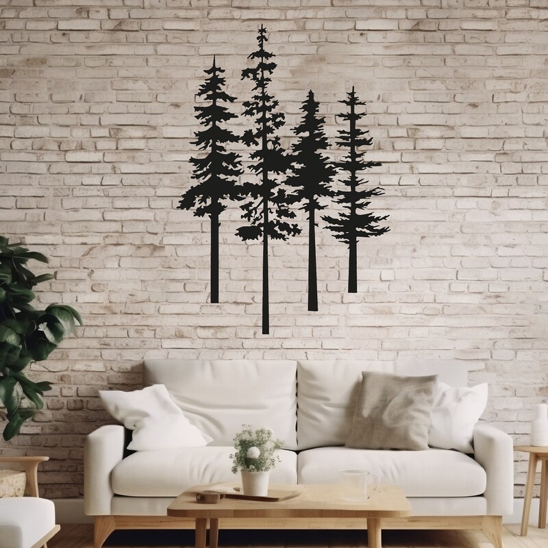Metal Pine Tree Wall Art - Etsy