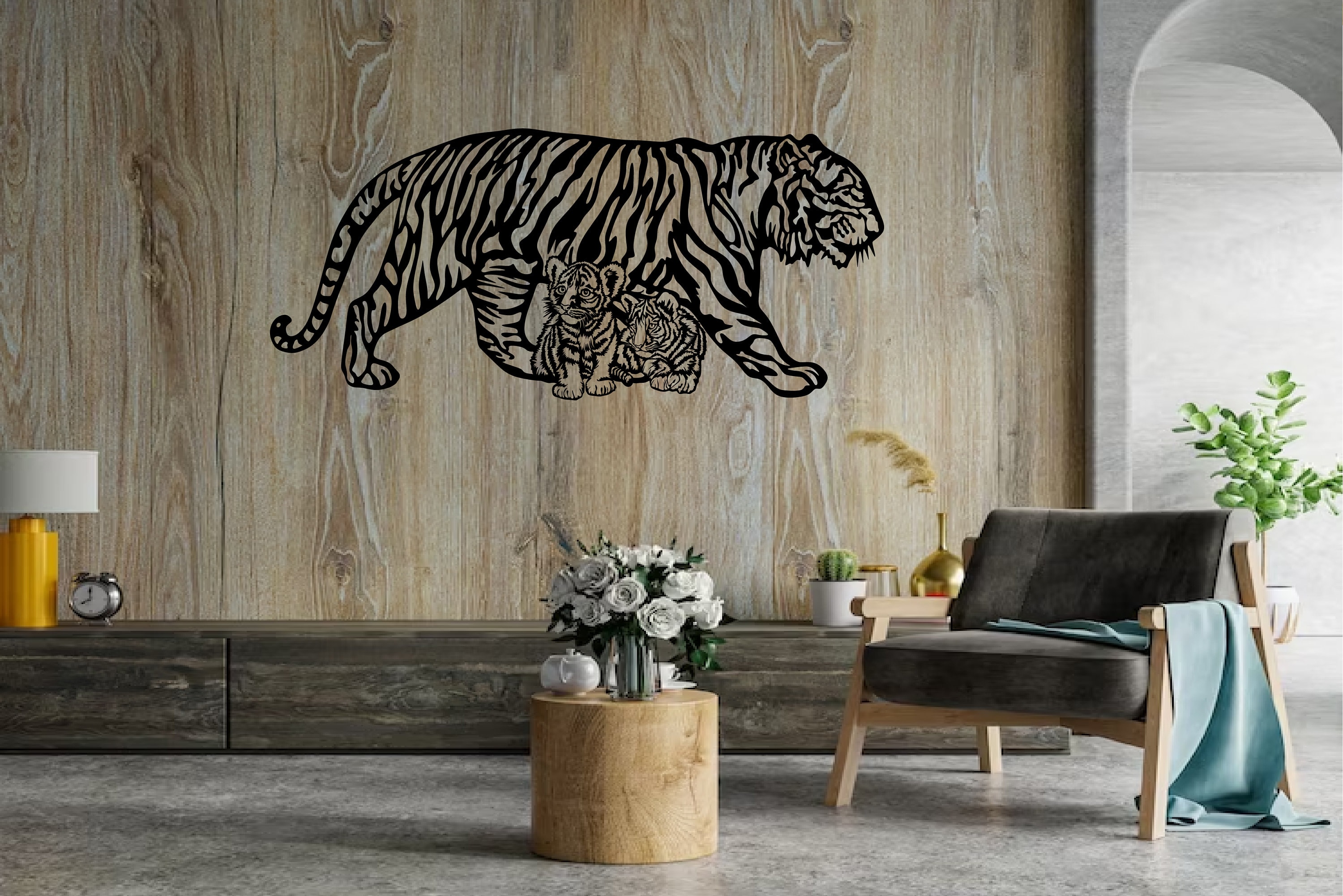 Mother Tiger Metal Wall Art Baby Tiger Metal Wall - Etsy