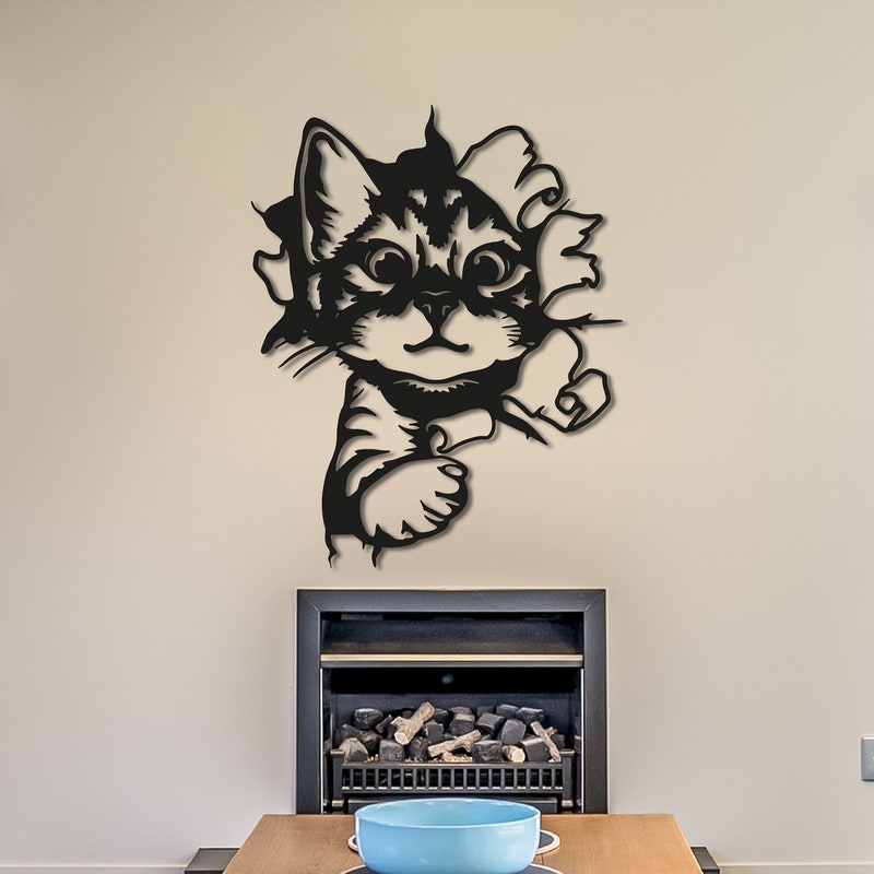 Cat Metal Wall Art - Etsy