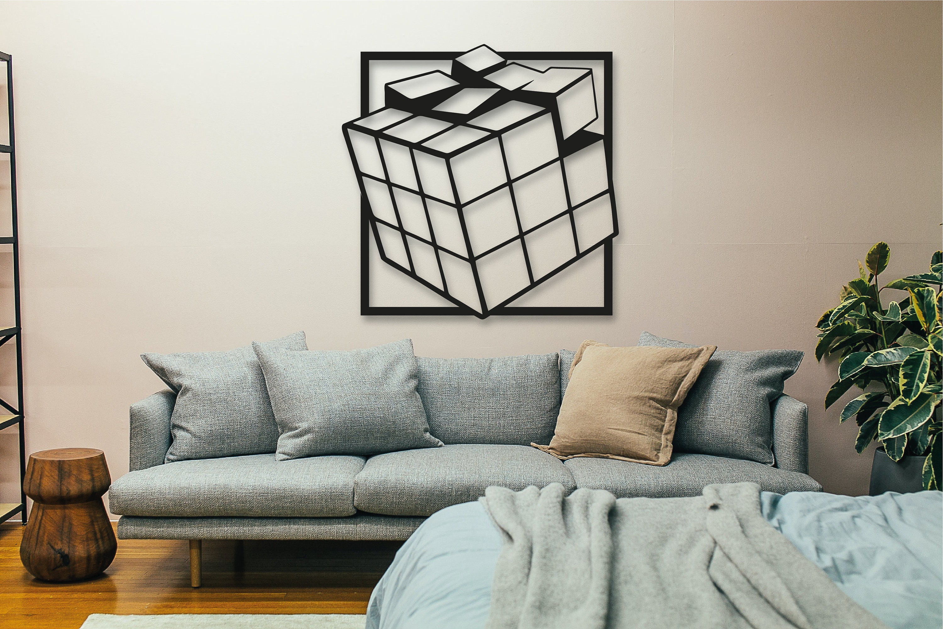 Rubik's Cube Metal Wall Art,geometric Wall Decor, Game Room Wall Decor ...