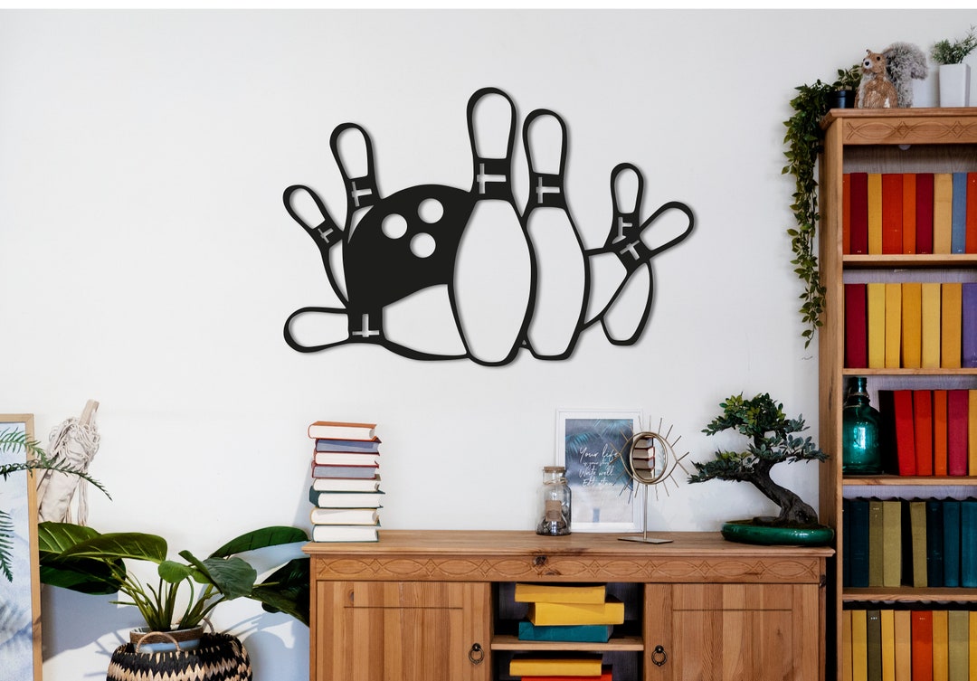 Metal Bowling Wall Art, Bowling Saloon Wall Decor,valentine's Day Gift ...