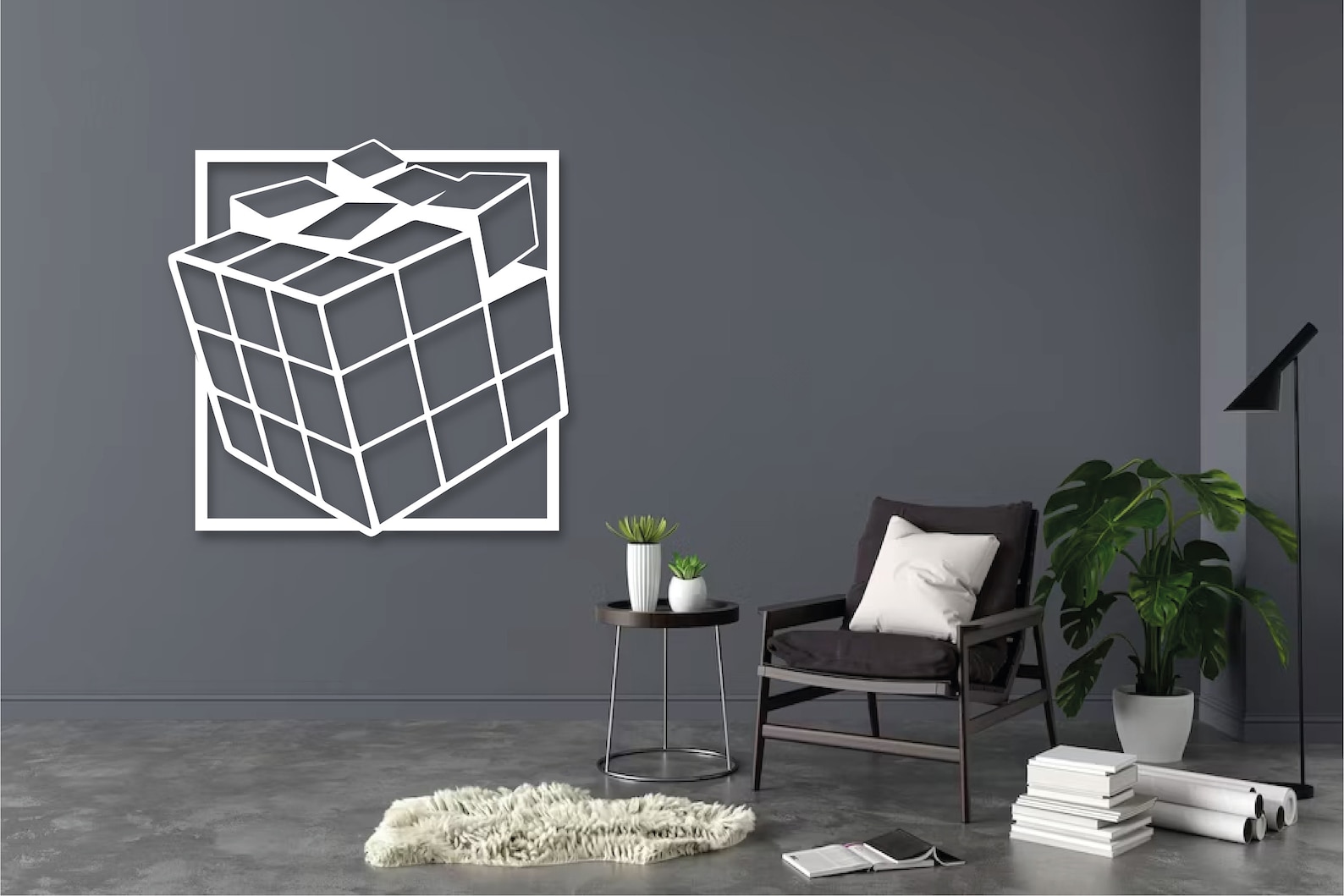 Rubik's Cube Metal Wall Art,geometric Wall Decor, Game Room Wall Decor ...