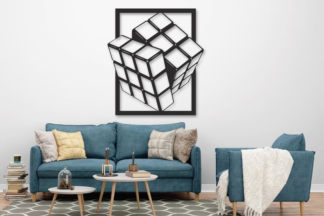 Rubik's Cube Metal Wall Art,metal Wall Art,geometric Wall Decor, Game ...