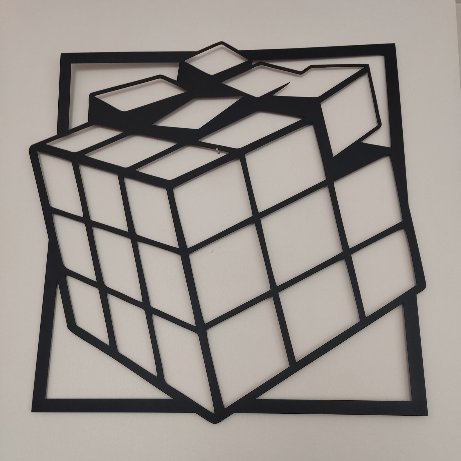 Rubik's Cube Metal Wall Art,geometric Wall Decor, Game Room Wall Decor ...
