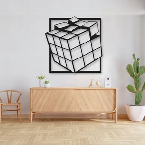 Rubik's Cube Metal Wall Art,geometric Wall Decor, Game Room Wall Decor ...
